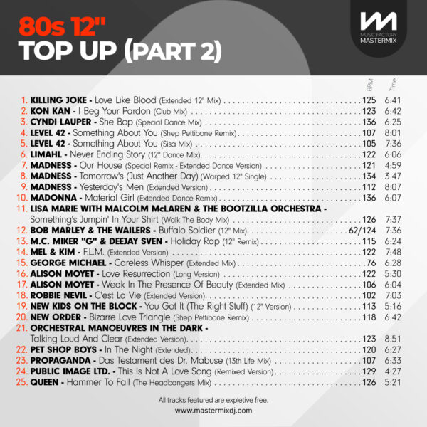 80s 12" USB Top Up - Mastermix